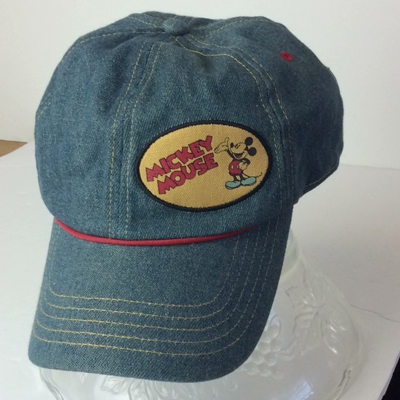 Disney | Accessories | Disney Vintage Denim Mickey Mouse Baseball Cap ...